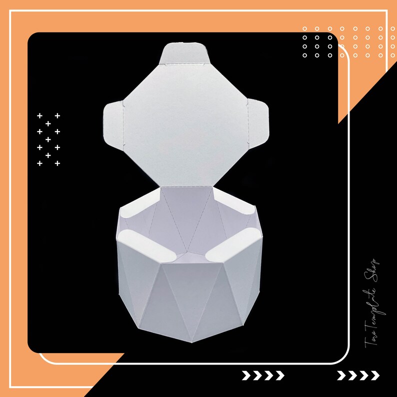 Octagon Zigzag Box Template, Gift Box Template, Candy Box Template ...