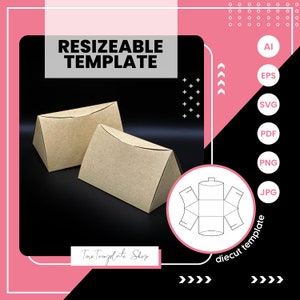 Triangle Box Template, Box Template, Gift Box Template, Cookies Box ...