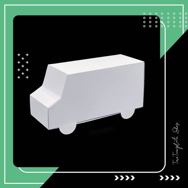 Bus Shape Box Template: Printable Gift/candy/cookies Box (digital ...