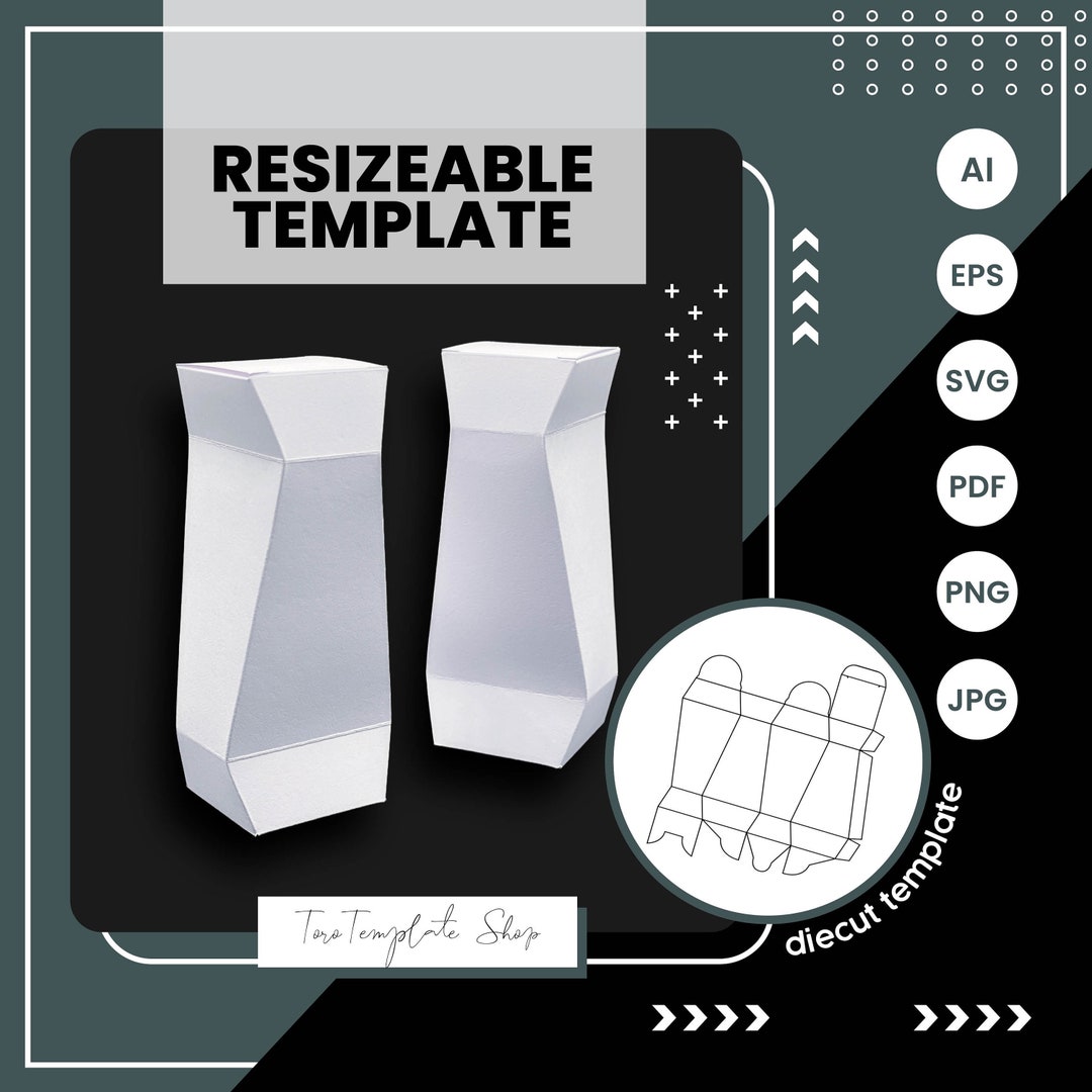 Tall Vase Shape Box Template, Gift Box Template, Candy Box Template ...