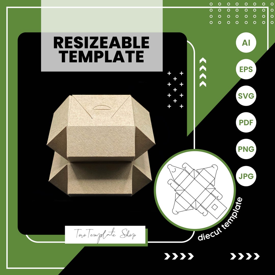 Rectangle Cut Corner Box Template, Gift Box Template, Candy Box ...