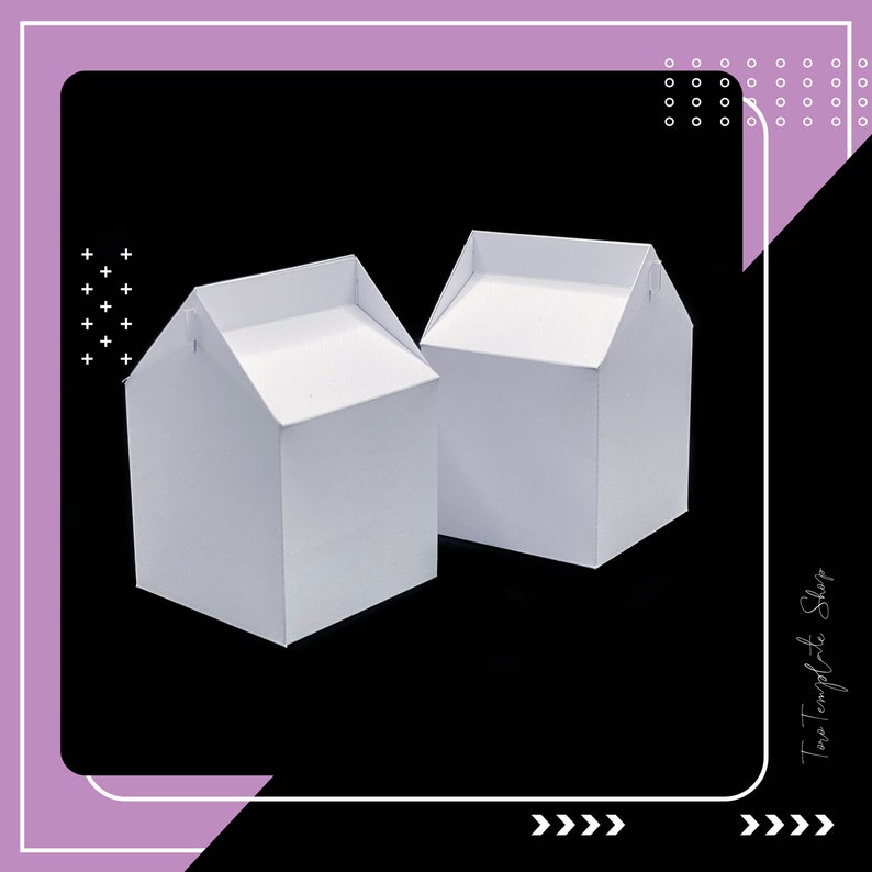 House Shape Box Template: Printable Gift/candy/cookie Box (digital ...