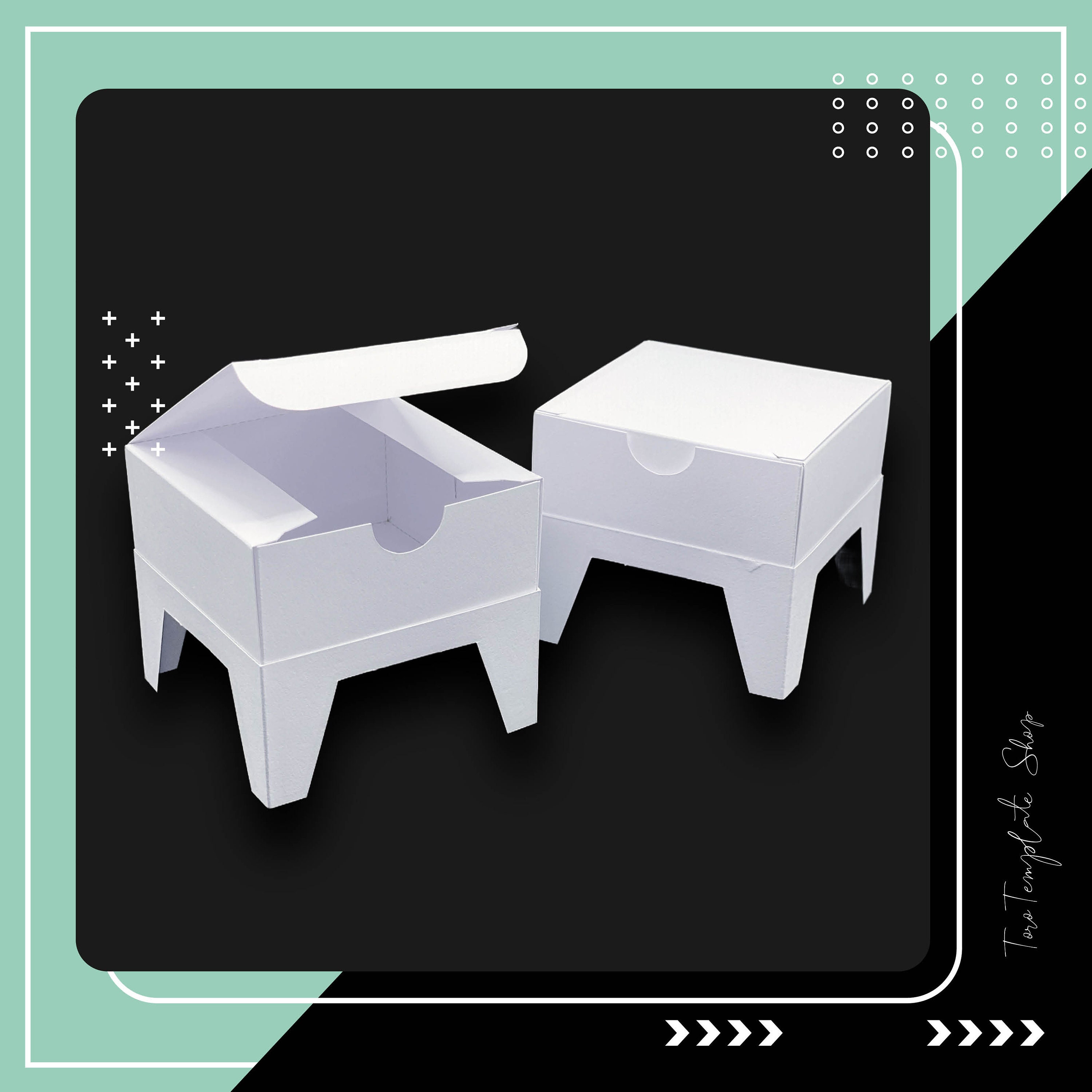 Square Box With Base Template, Gift Box Template, Candy Box Template ...