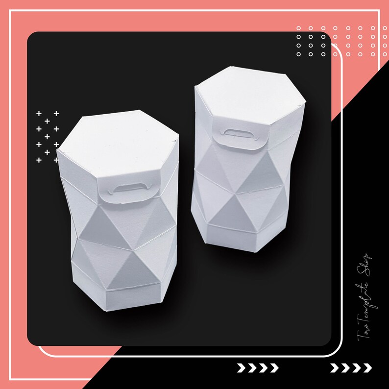 Hexagon Zigzag Box Template: Resizeable Gift/candy Box (digital ...