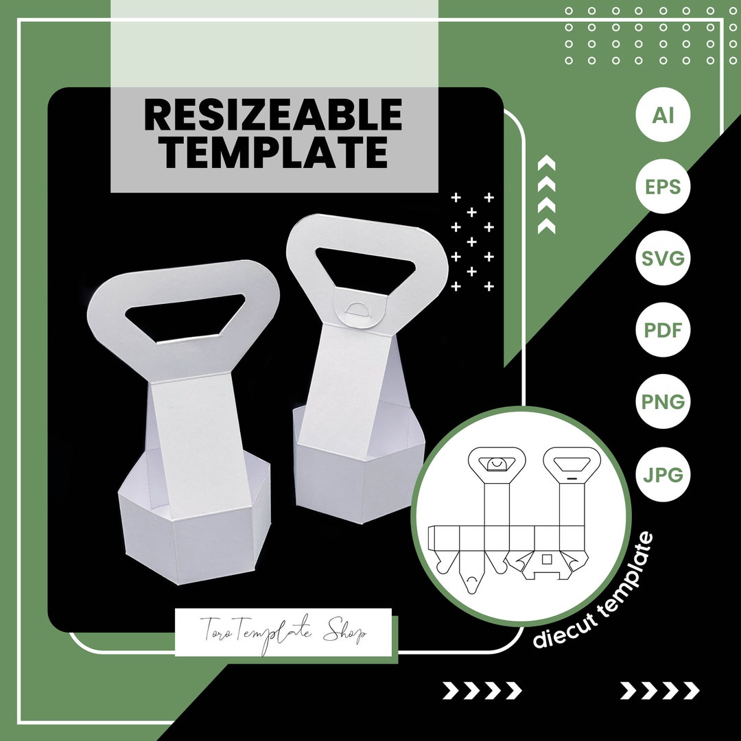 Hexagon Basket Box Template With Handle (digital Download) - Etsy