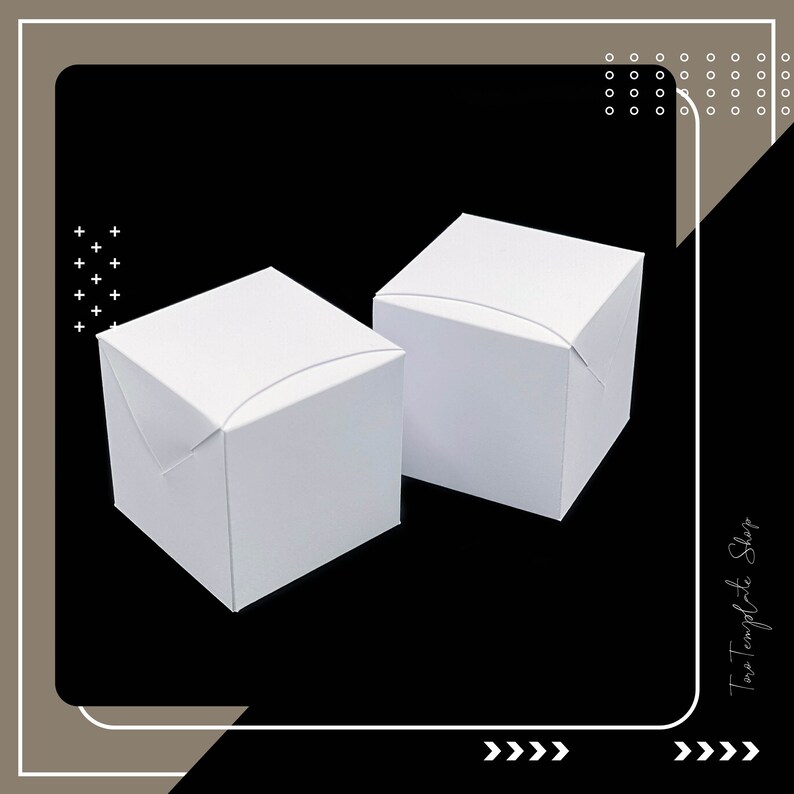 Square Box Template, Gift Box Template, Candy Box Template, Resizeable ...