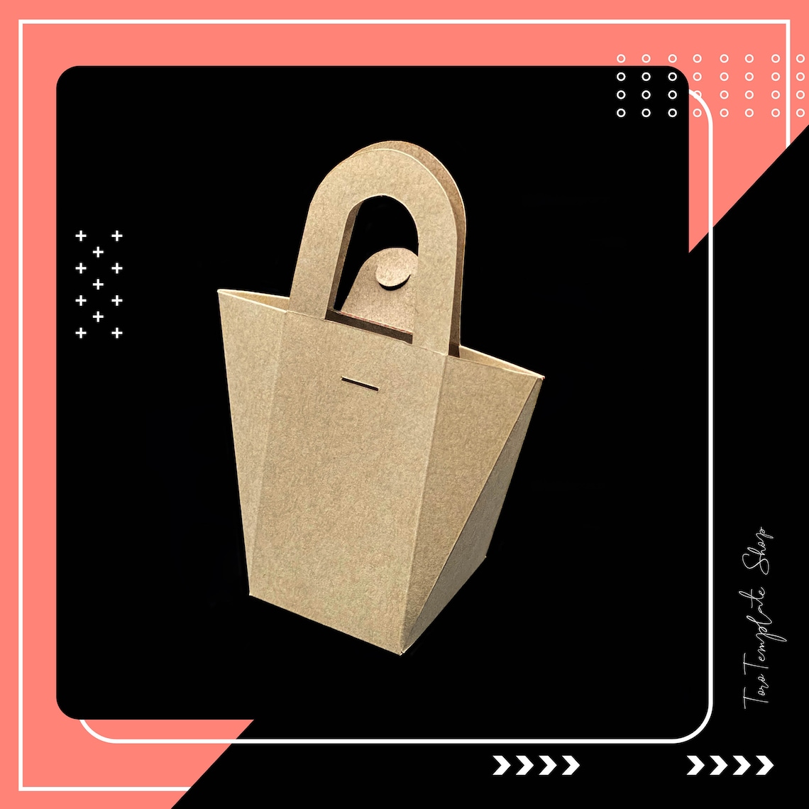 Box With Handle Template, Gift Box Template, Candy Box Template ...