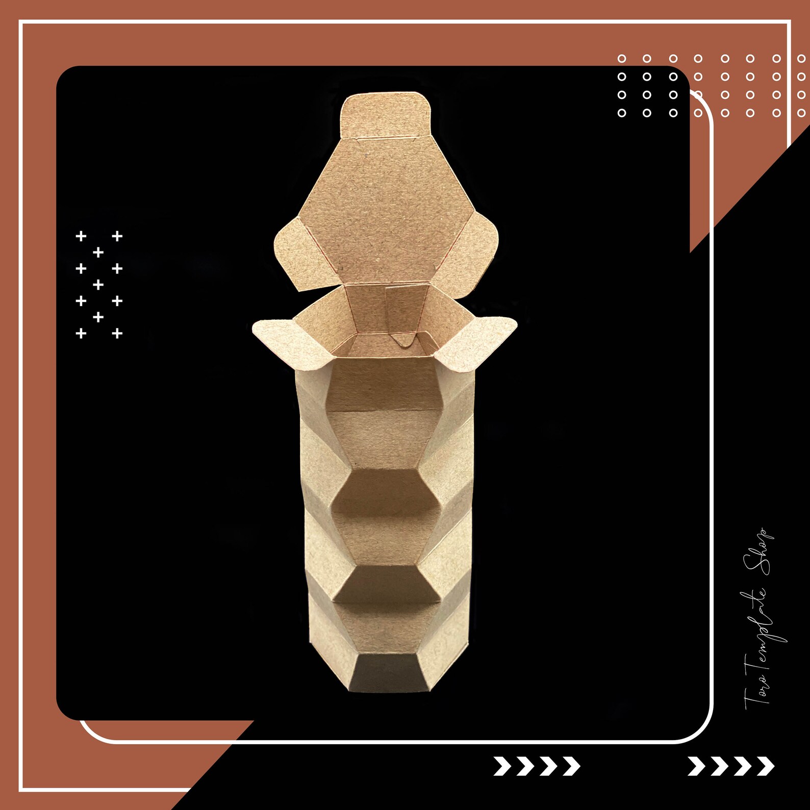 Hexagon Zigzag Box Template, Gift Box Template, Candy Box Template ...