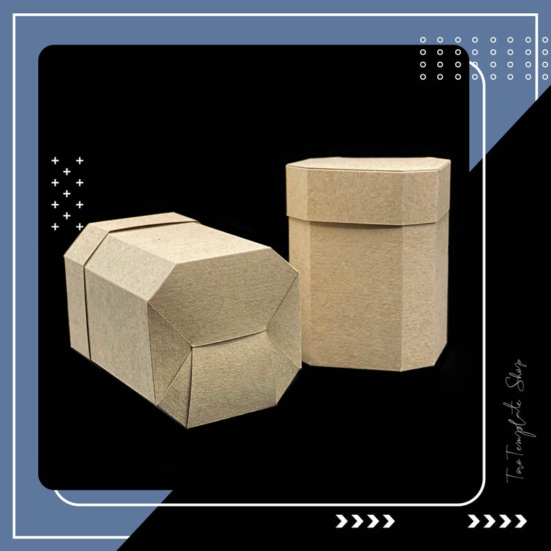 Octagon Box With Lid Template, Gift Box Template, Candy Box Template ...