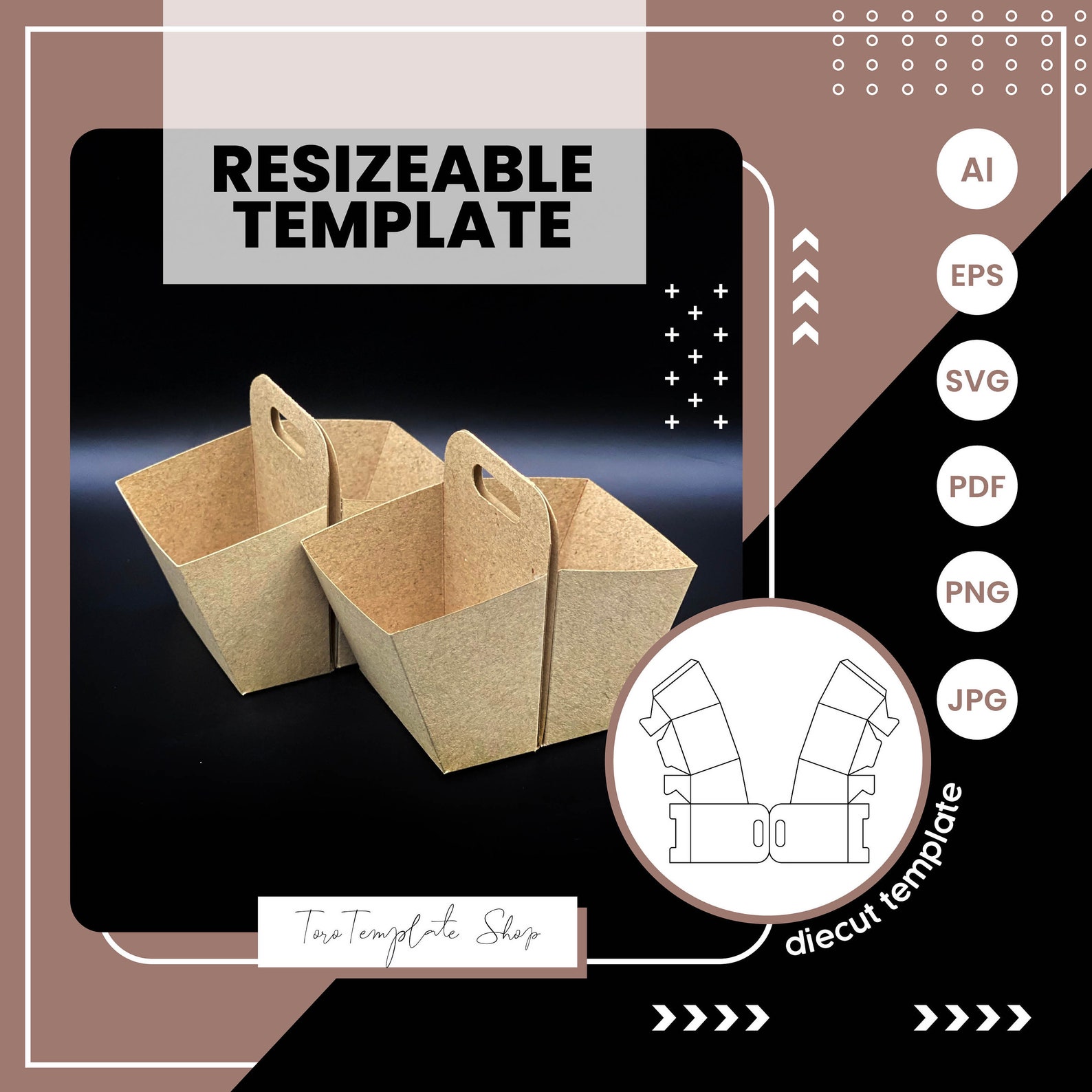Basket Box Template, Box Template, Gift Box Template, Candy Box ...