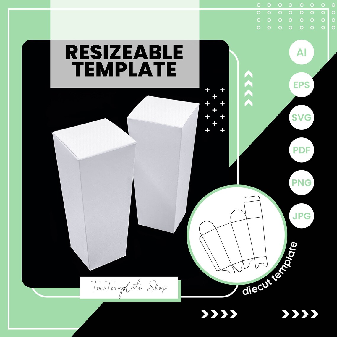 Tall Vase Shape Box Template, Gift Box Template, Box Template ...