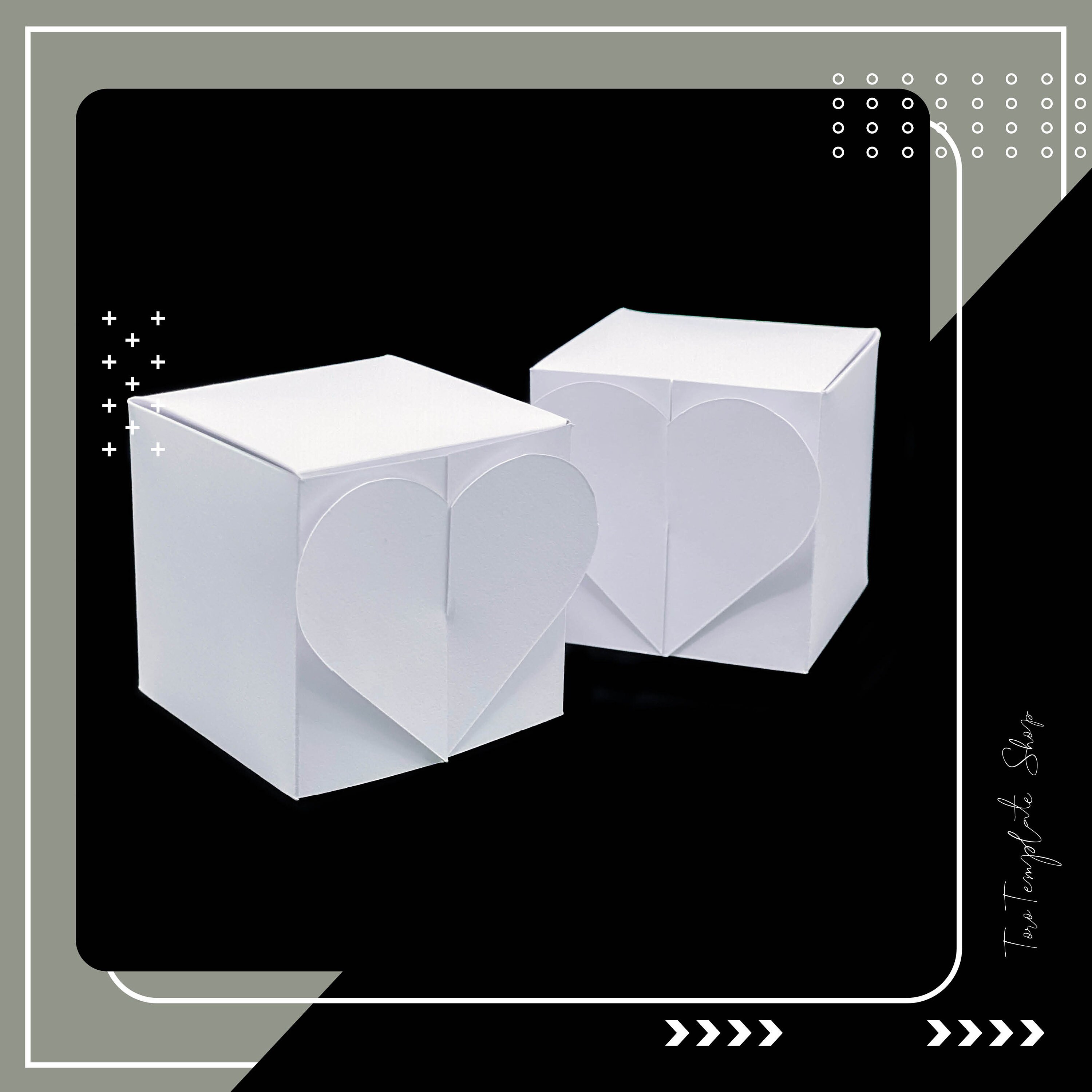 Square Heart Box Template, Gift Box Template, Candy Box Template ...