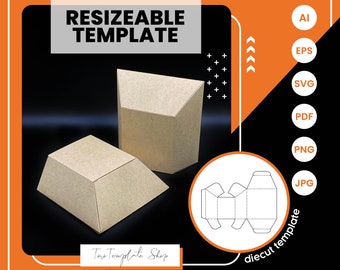 Diamond Shape Box Template, Gift Box Template, Candy Box Template ...