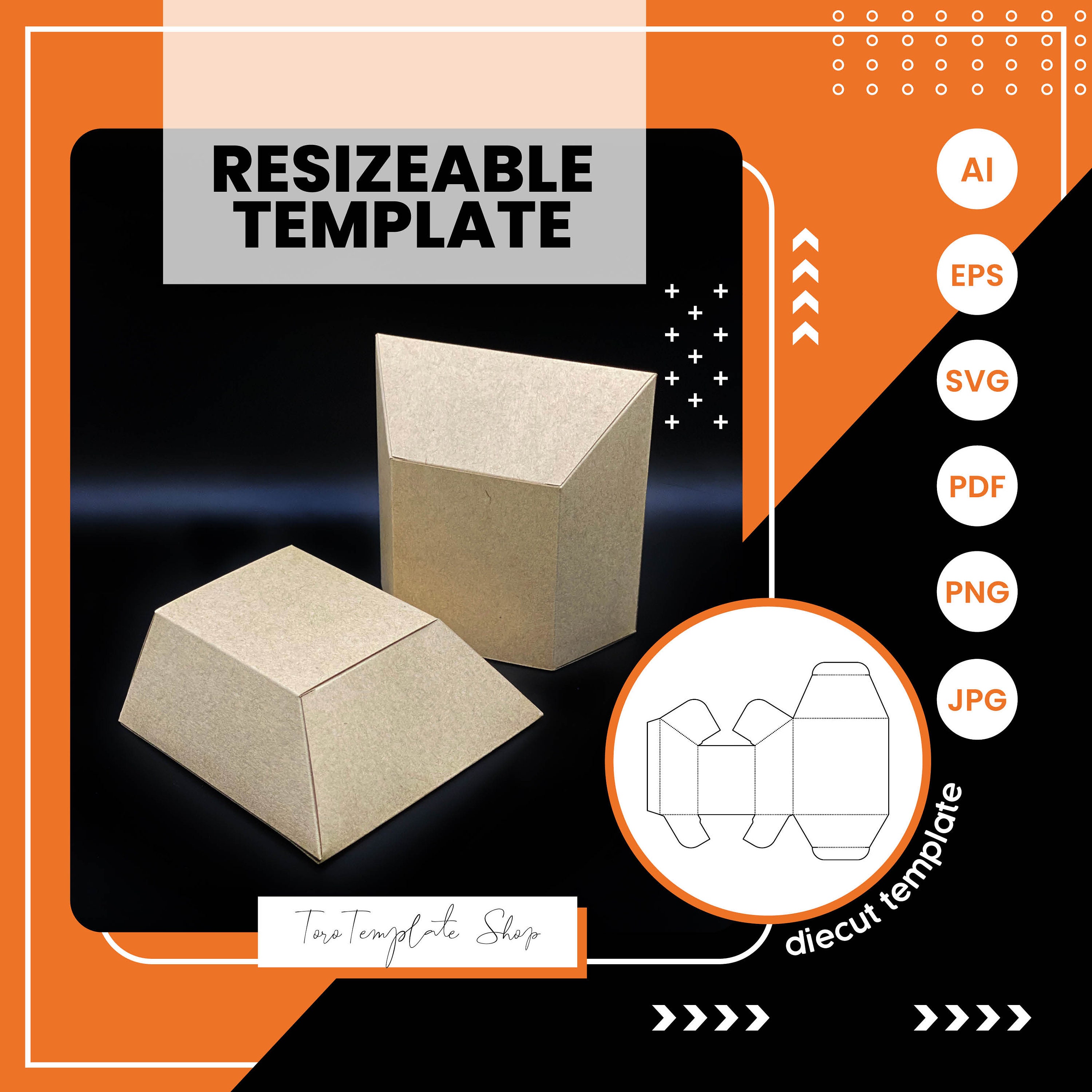 Trapezoid Box Template, Cookies Box Template, Gift Box Template, Candy ...