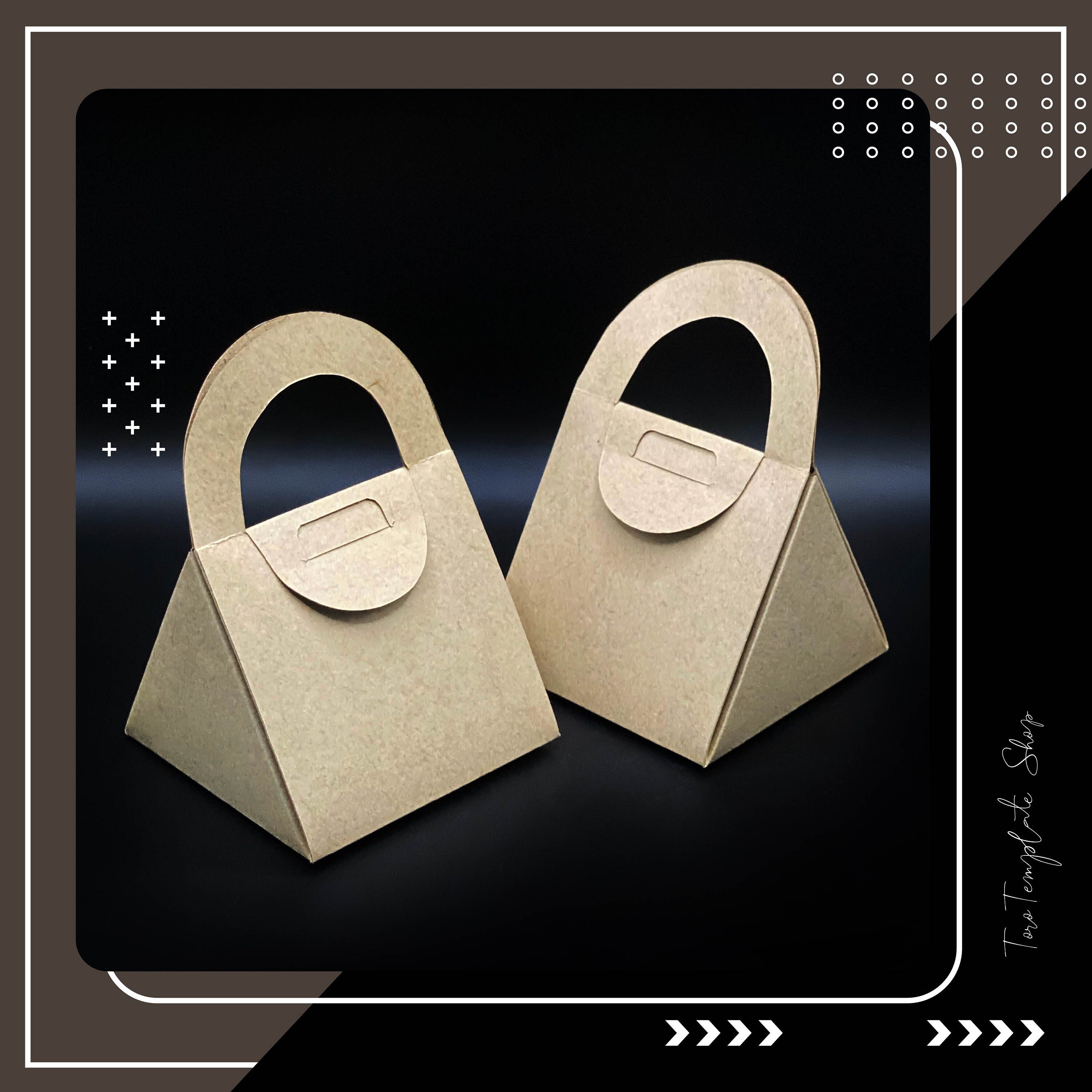 Triangle Box With Handle Template, Cookies Box Template, Gift Box ...