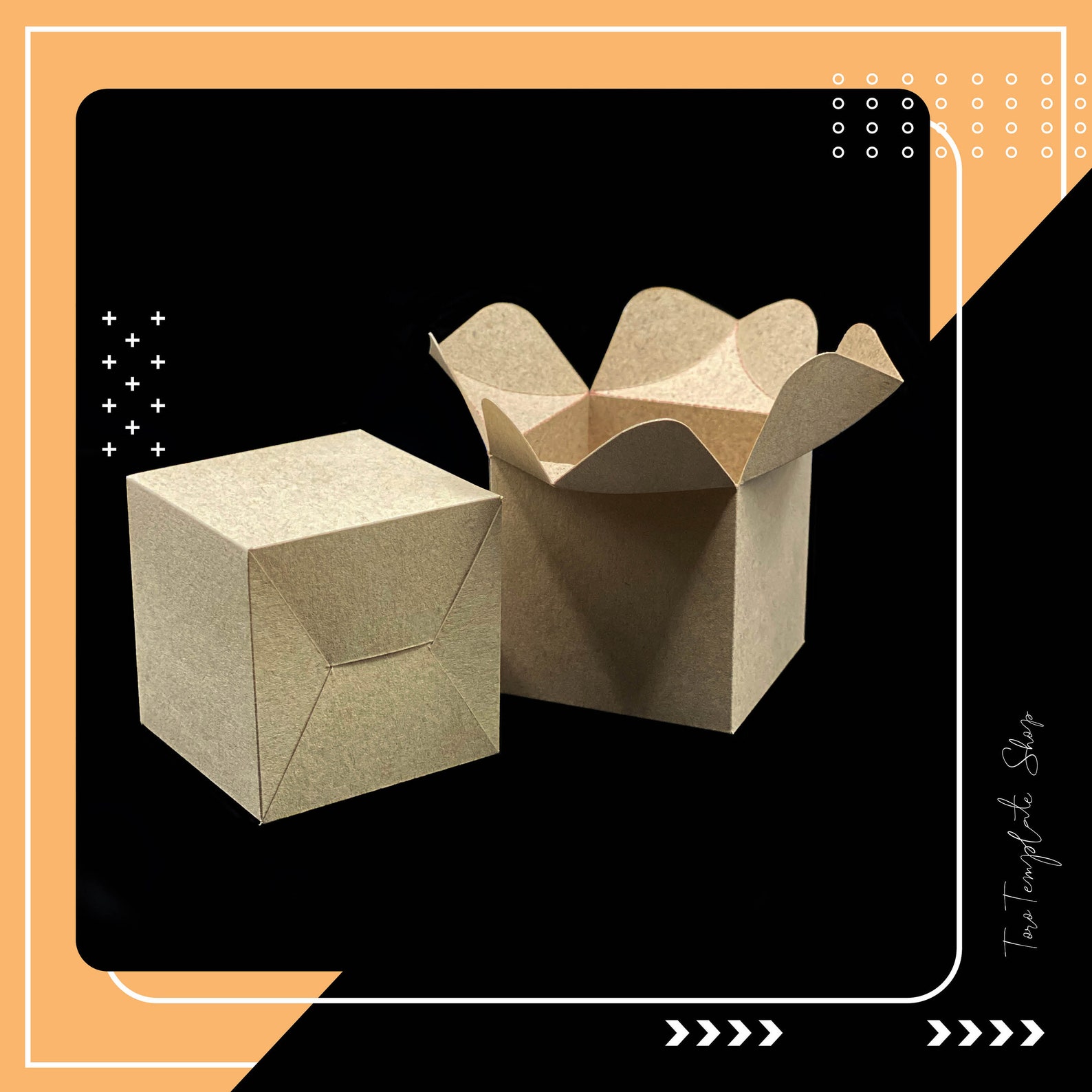 Square Box Template, Gift Box Template, Candy Box Template, Cookies Box ...