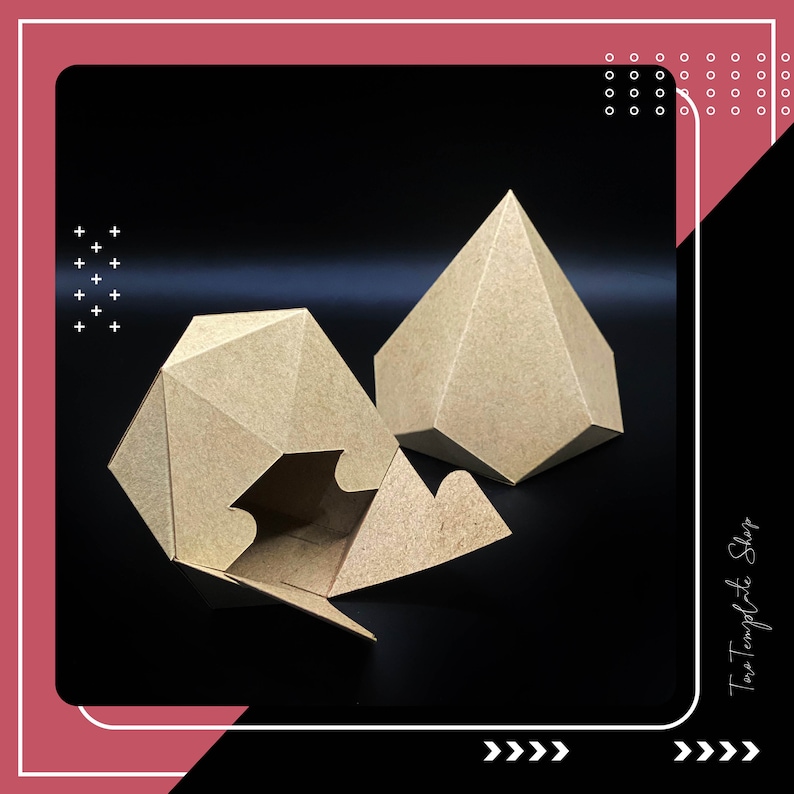 Diamond Shape Box Template, Gift Box Template, Candy Box Template ...