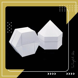 Hexagon Box With Lid Template, Gift Box Template, Jewelry Box Template ...