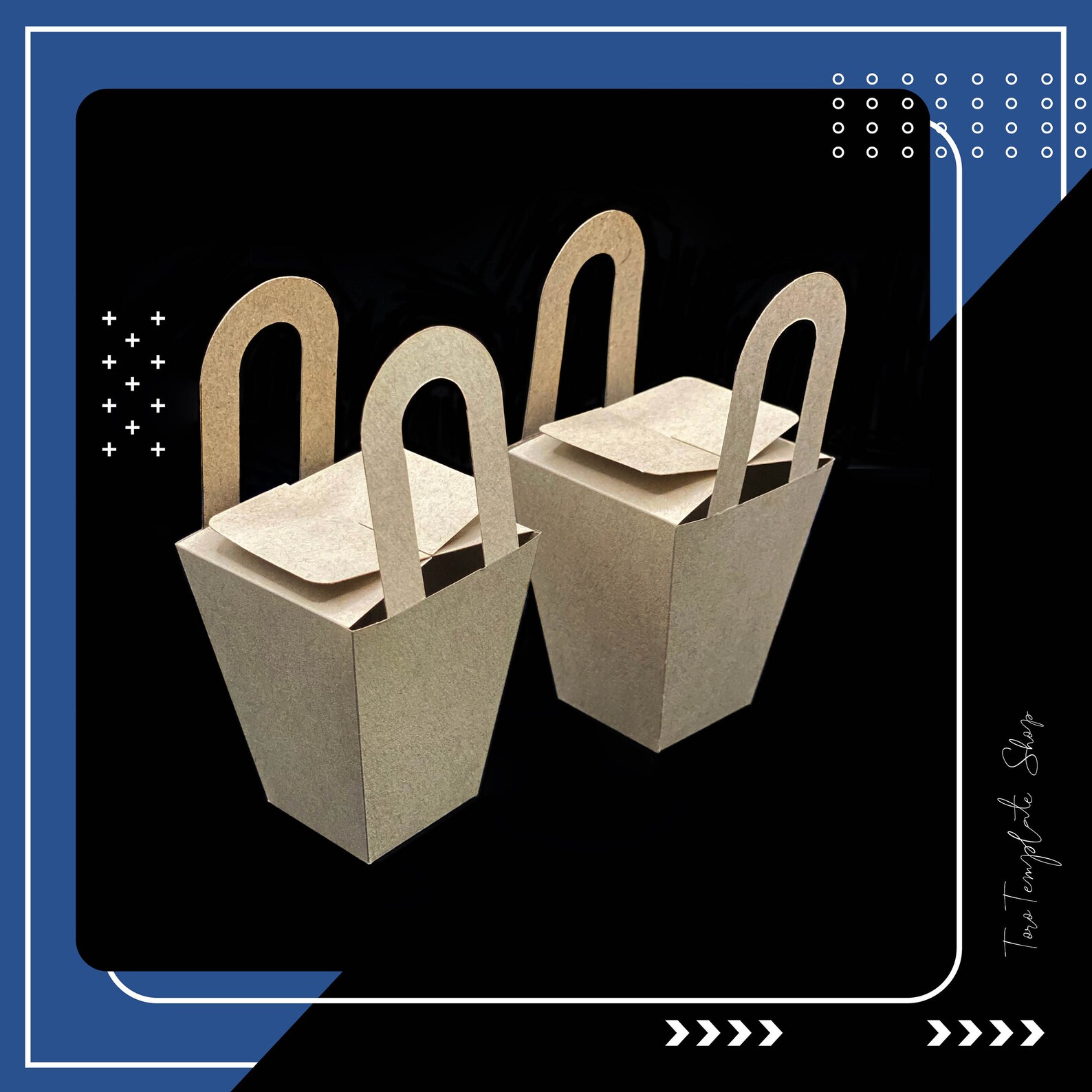 Box With Handle Template, Gift Box Template, Candy Box Template ...