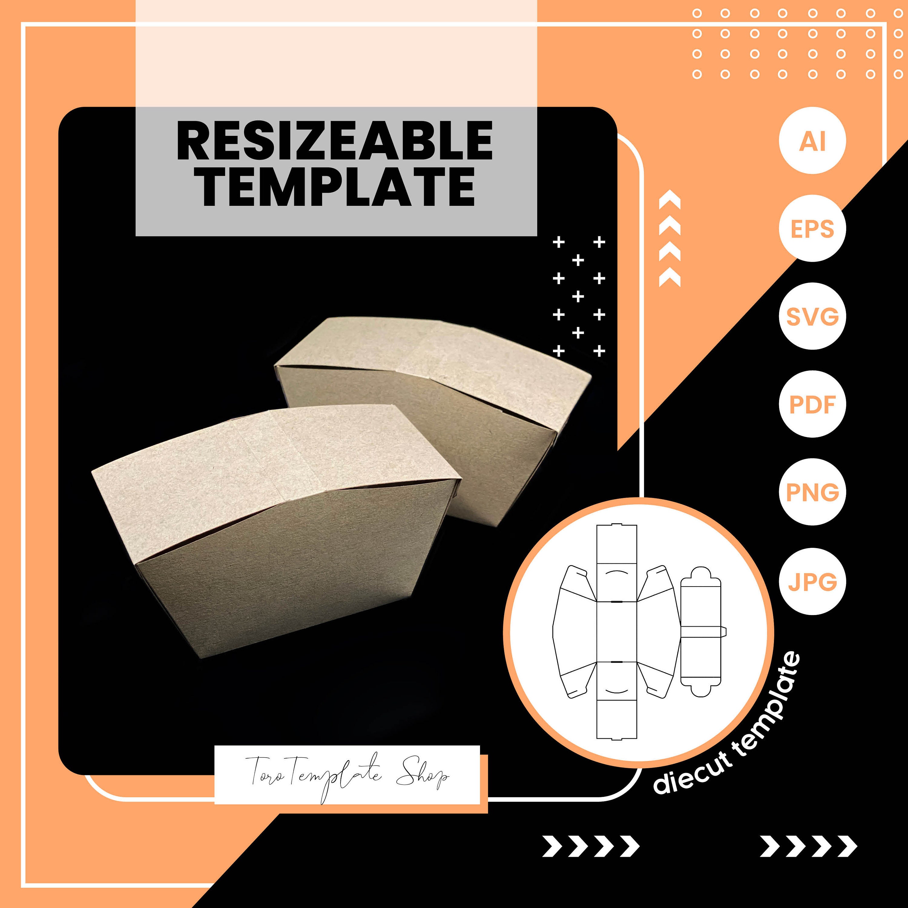 Candy/cookie Box Template: Resizeable Printable (digital Download) - Etsy