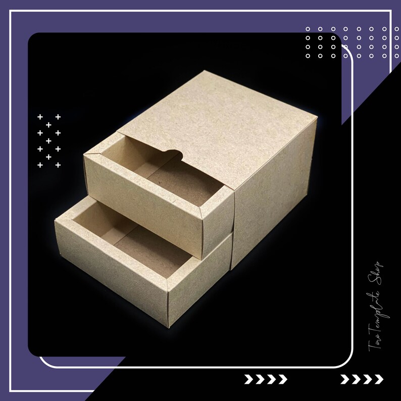 2 Drawer Box Template, Gift Box Template, Candy Box Template ...