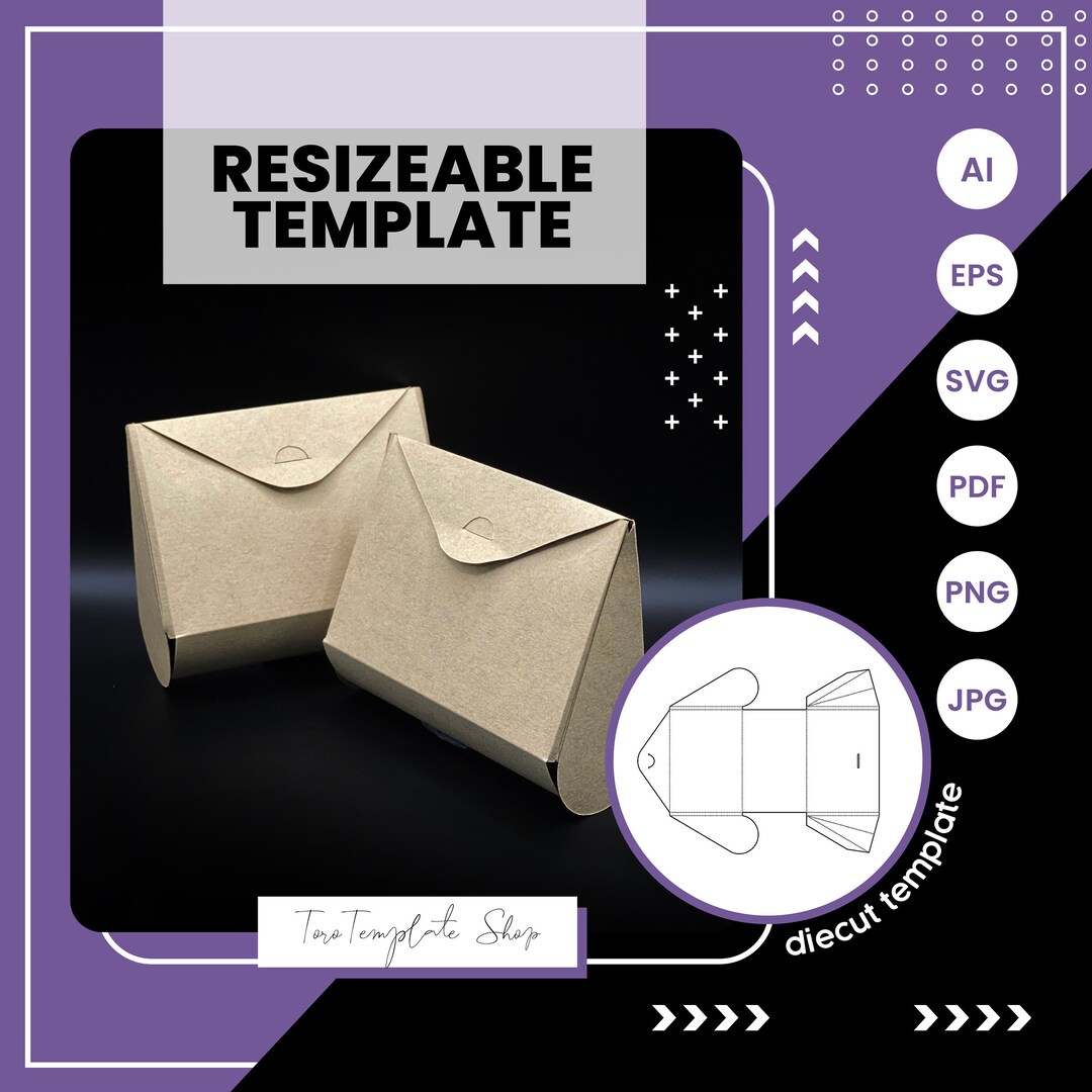 Box Template, Gift Box Template, Candy Box Template, Resizeable ...