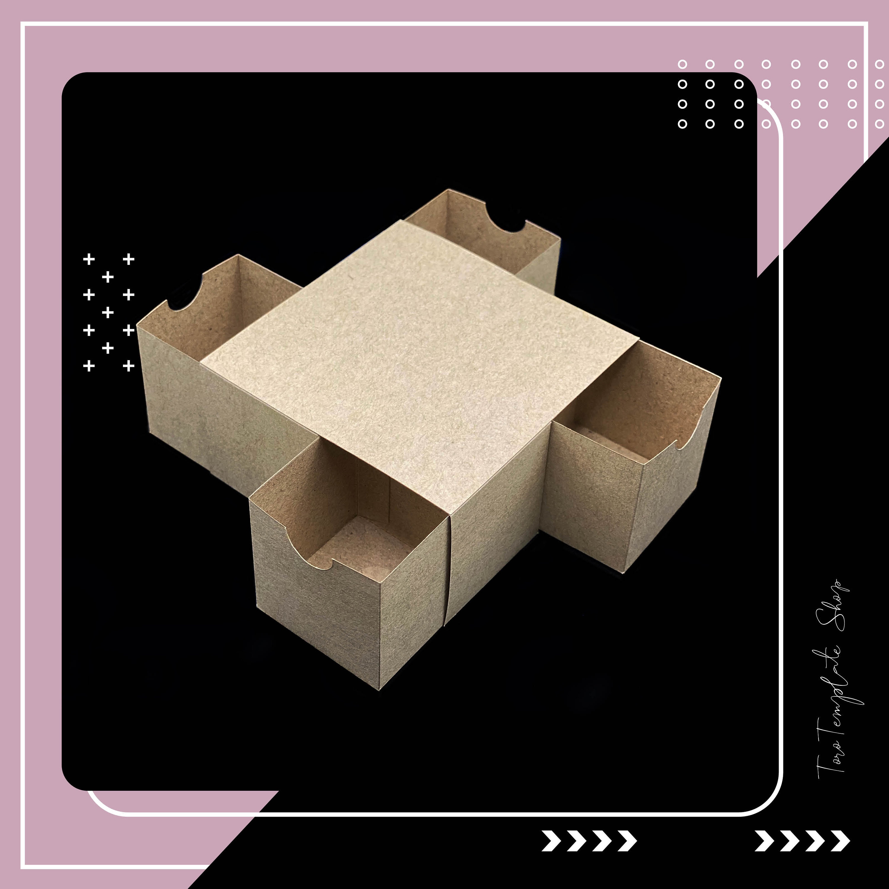 4-drawer Box Template: Resizeable Gift/candy/cookie Box (digital ...