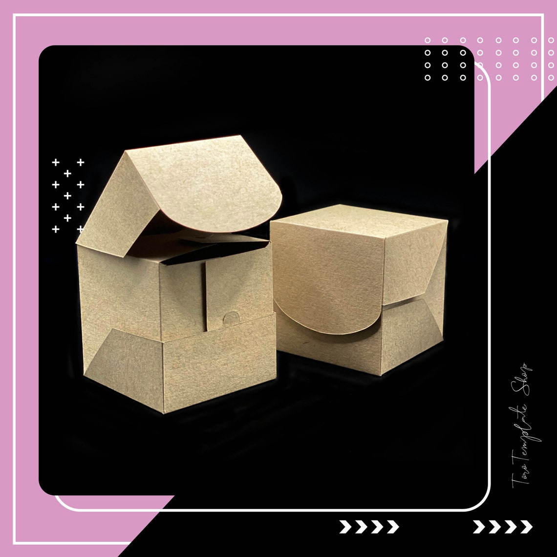 Square Box Template, Gift Box Template, Candy Box Template, Cookies Box ...