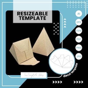 Pyramid Box Template, Gift Box Template, Candy Box Template, Cookies ...