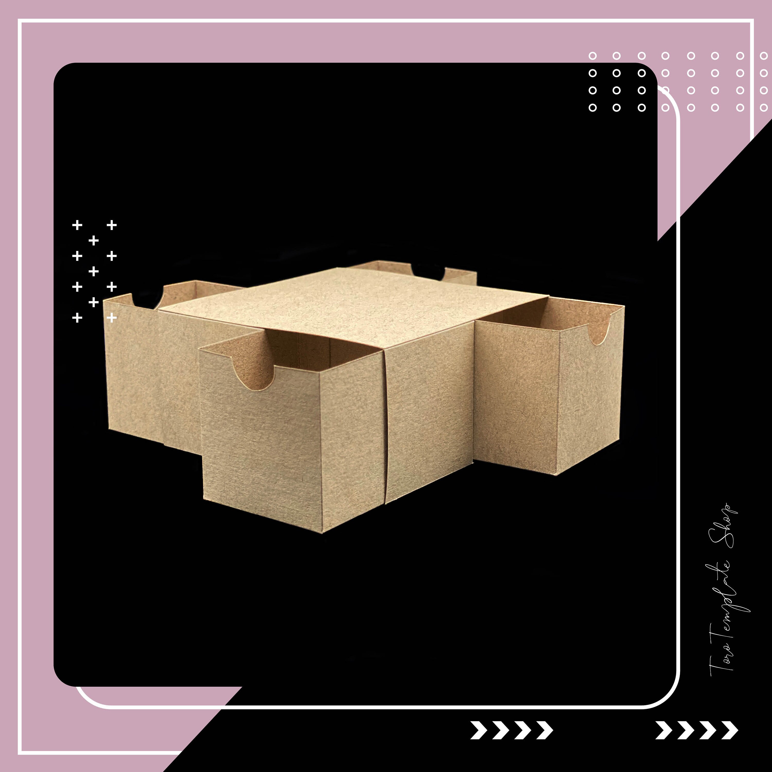 4-drawer Box Template: Resizeable Gift/candy/cookie Box (digital ...