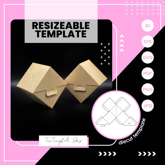 Square Box Template Cookies Box Template Gift Box Template - Etsy