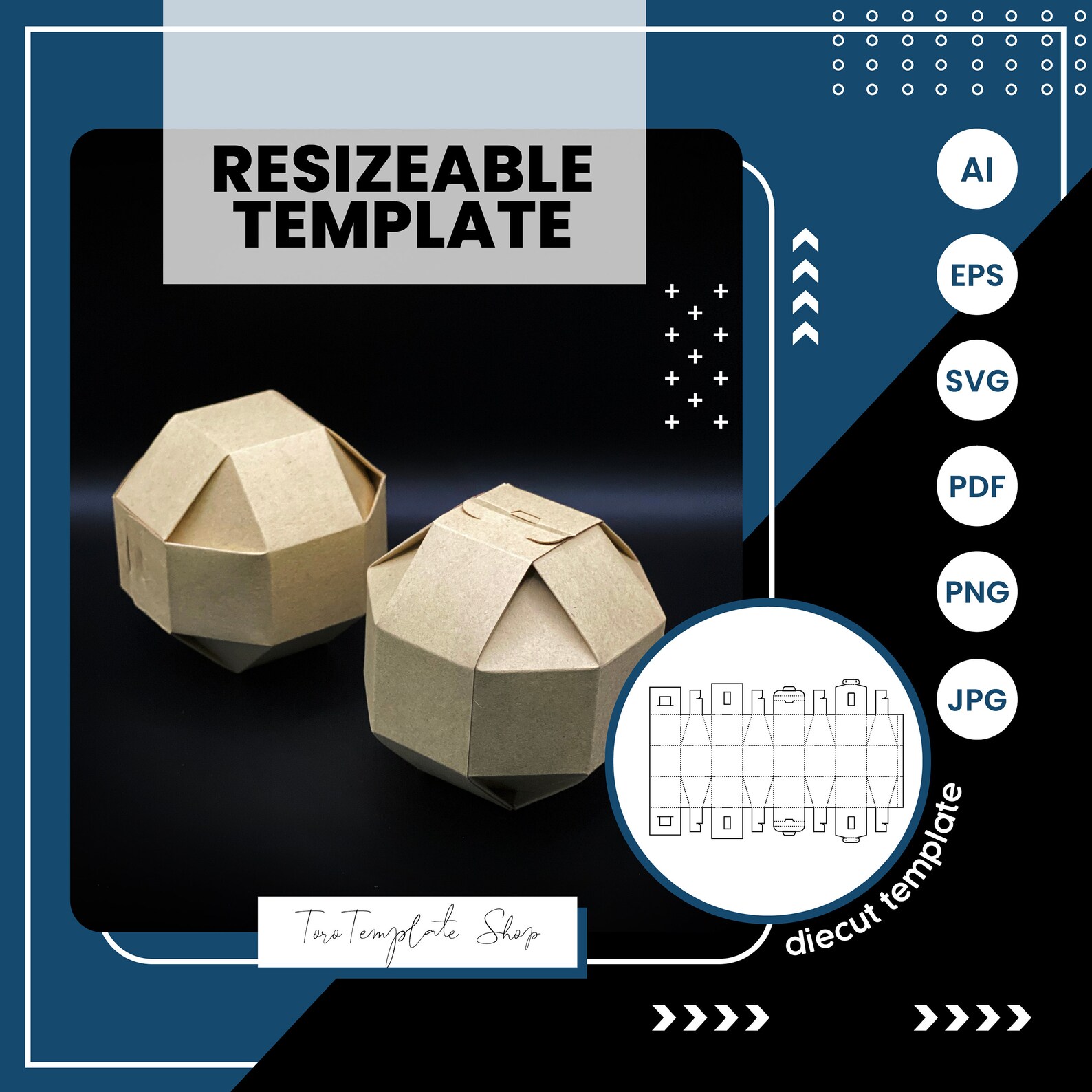 Round Shape Box Template, Gift Box Template, Box Template, Candy Box ...