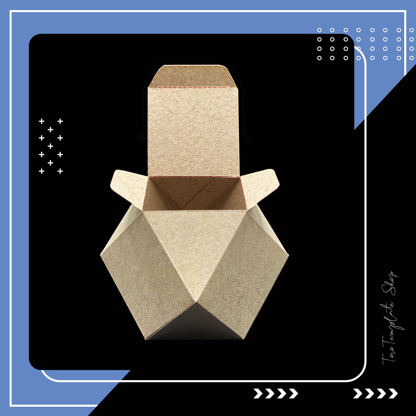 Crystal Box Template, Gift Box Template, Candy Box Template, Resizeable ...