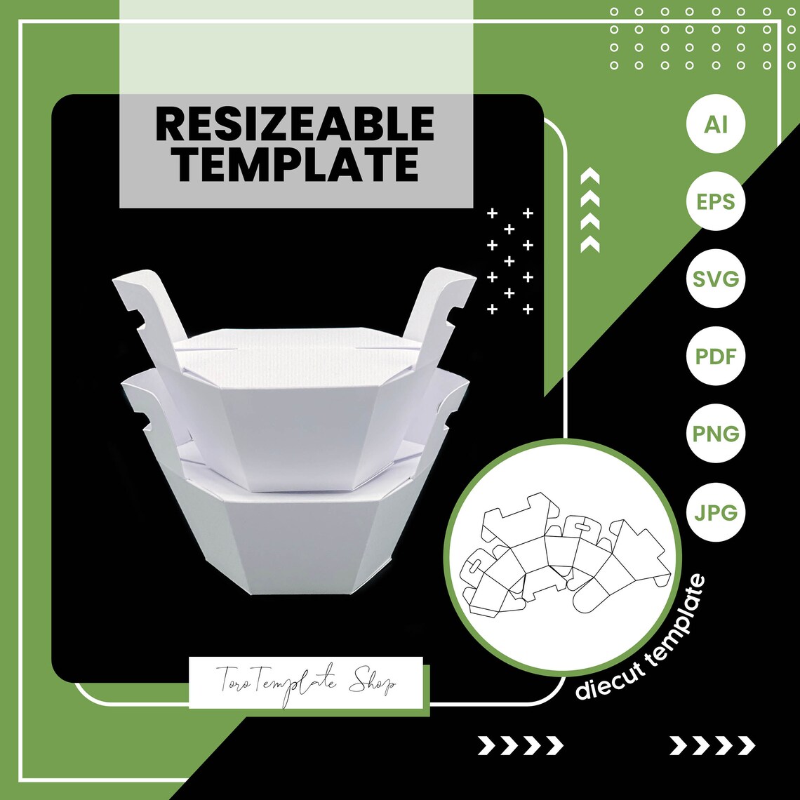 Hexagon Food Box Template, Gift Box Template, Cookie Box Template ...