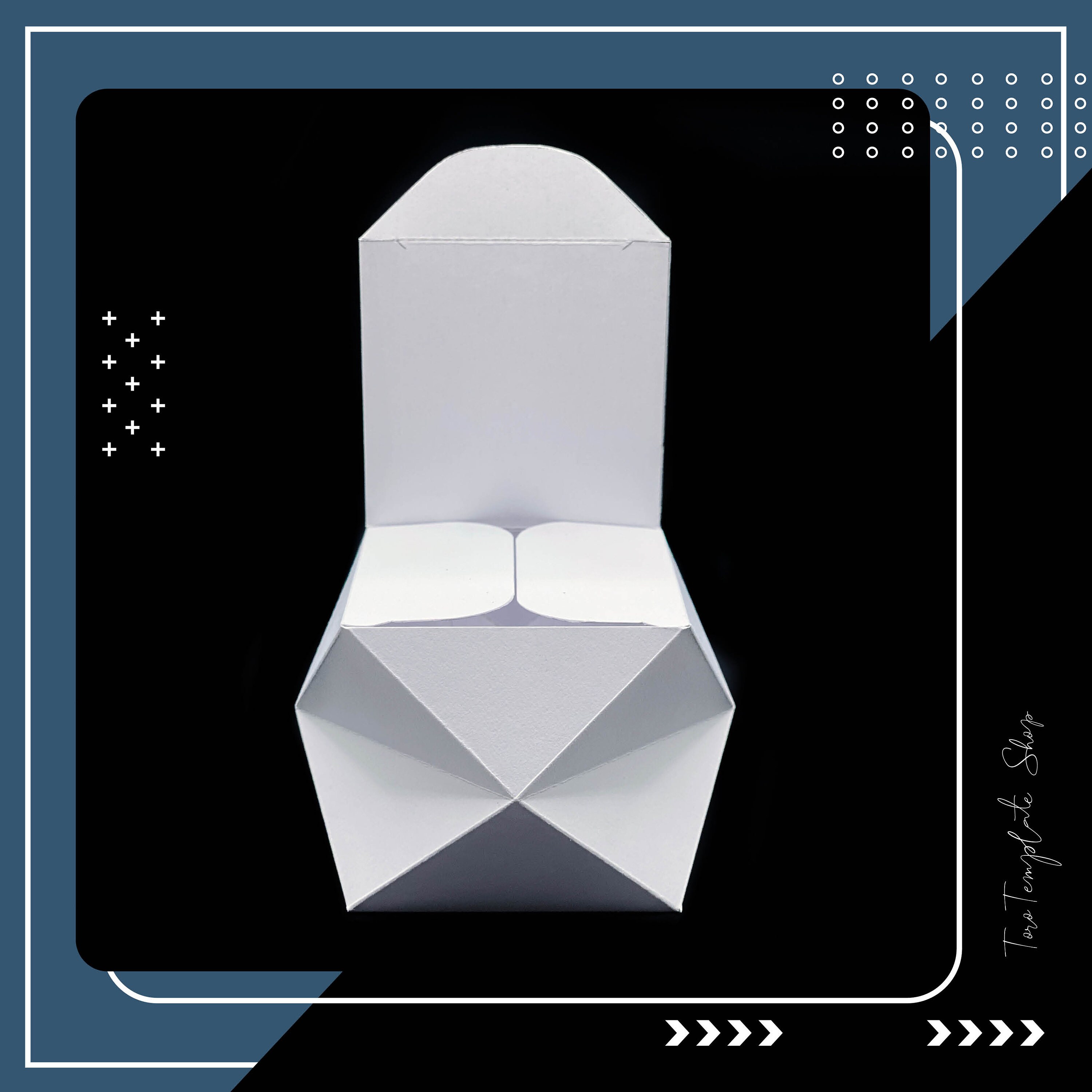 Square Crystal Box Template, Gift Box Template, Candy Box Template ...