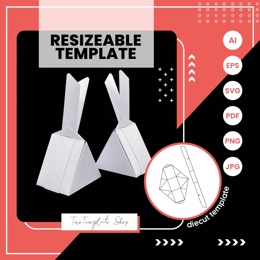 Triangle Box Template, Gift Box Template, Candy Box Template, Cookies ...