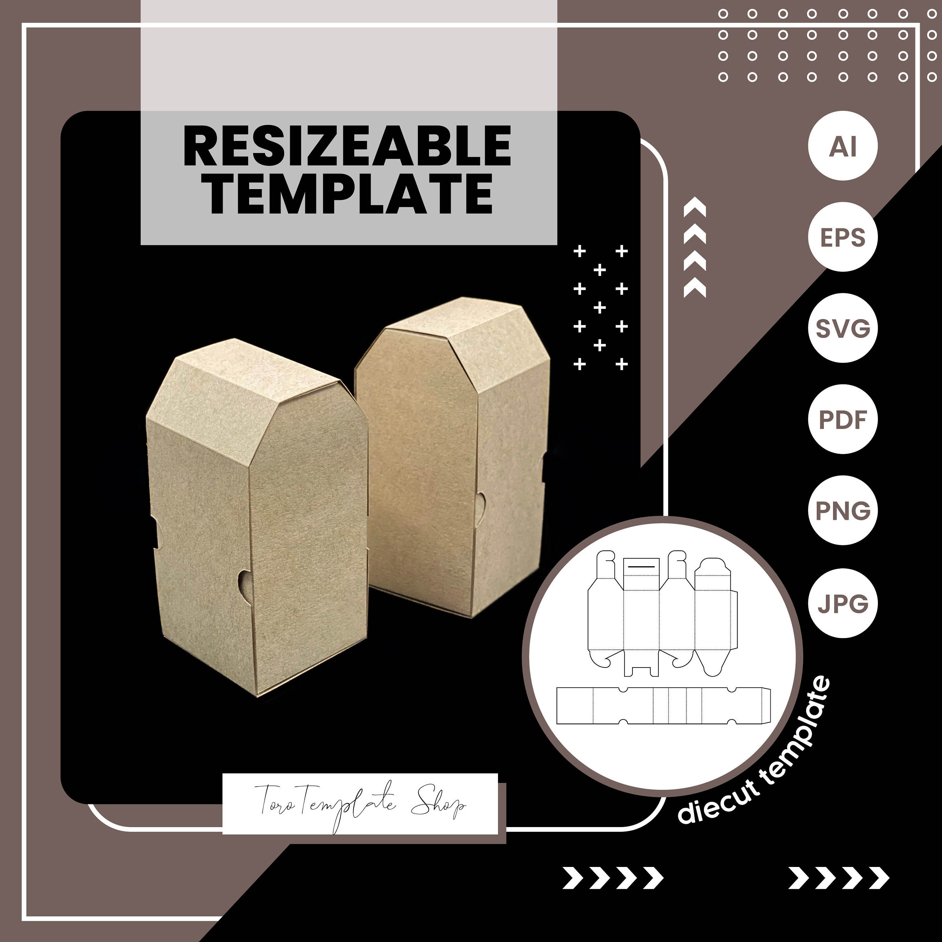 House Shape Box Template: Printable Gift/candy/cookie Box (digital ...