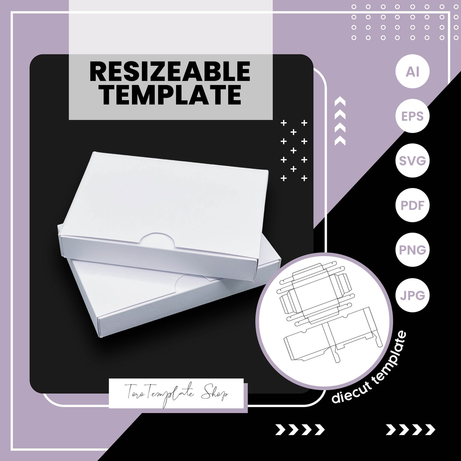 Rectangle Drawer Box Template, Gift Box Template, Cookie Box Template ...