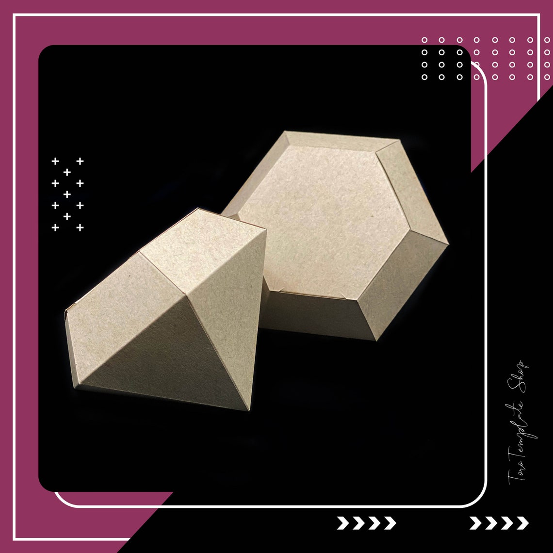 Diamond Shape Box Template, Gift Box Template, Candy Box Template ...