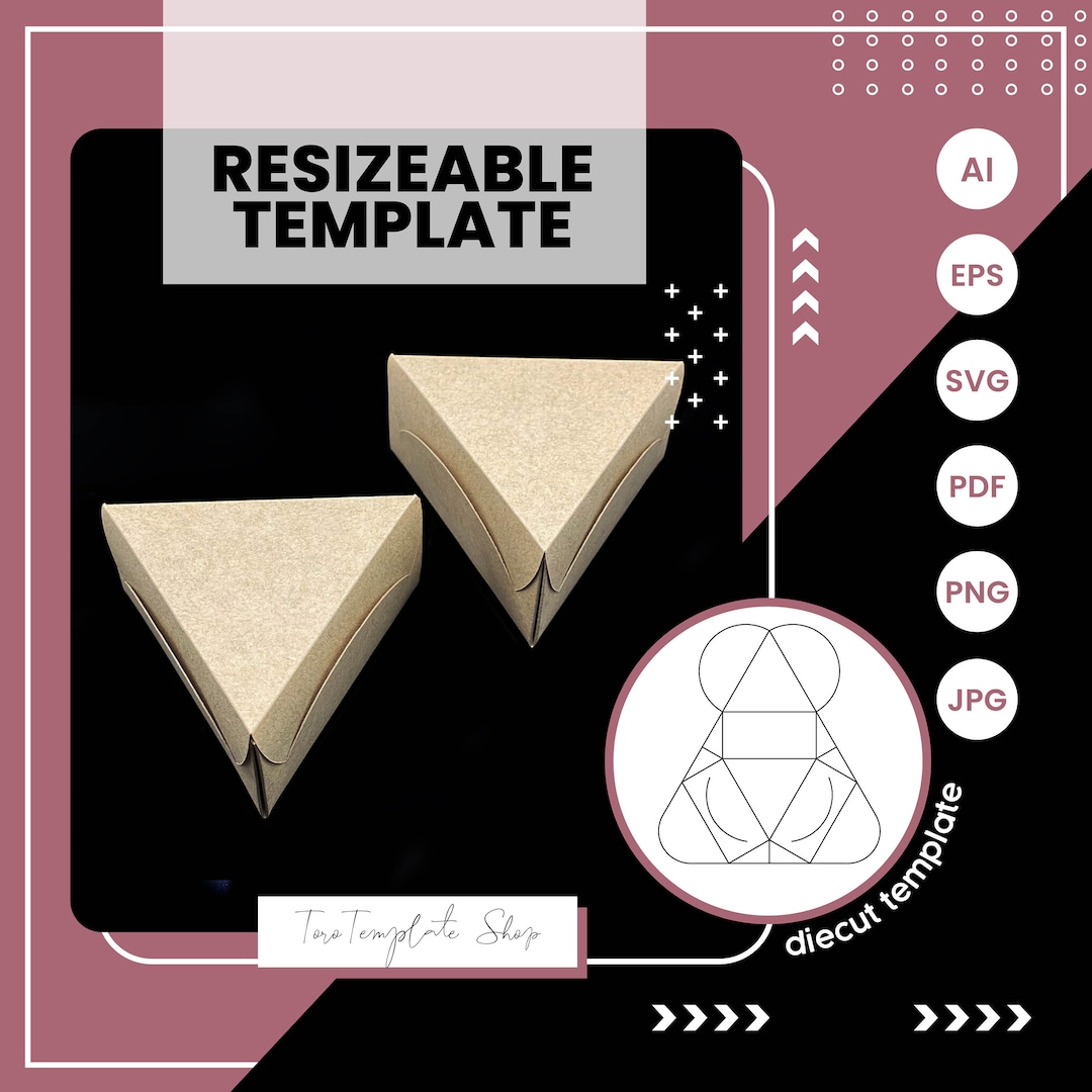 Triangle Box Template, Gift Box Template, Candy Box Template, Cookies ...