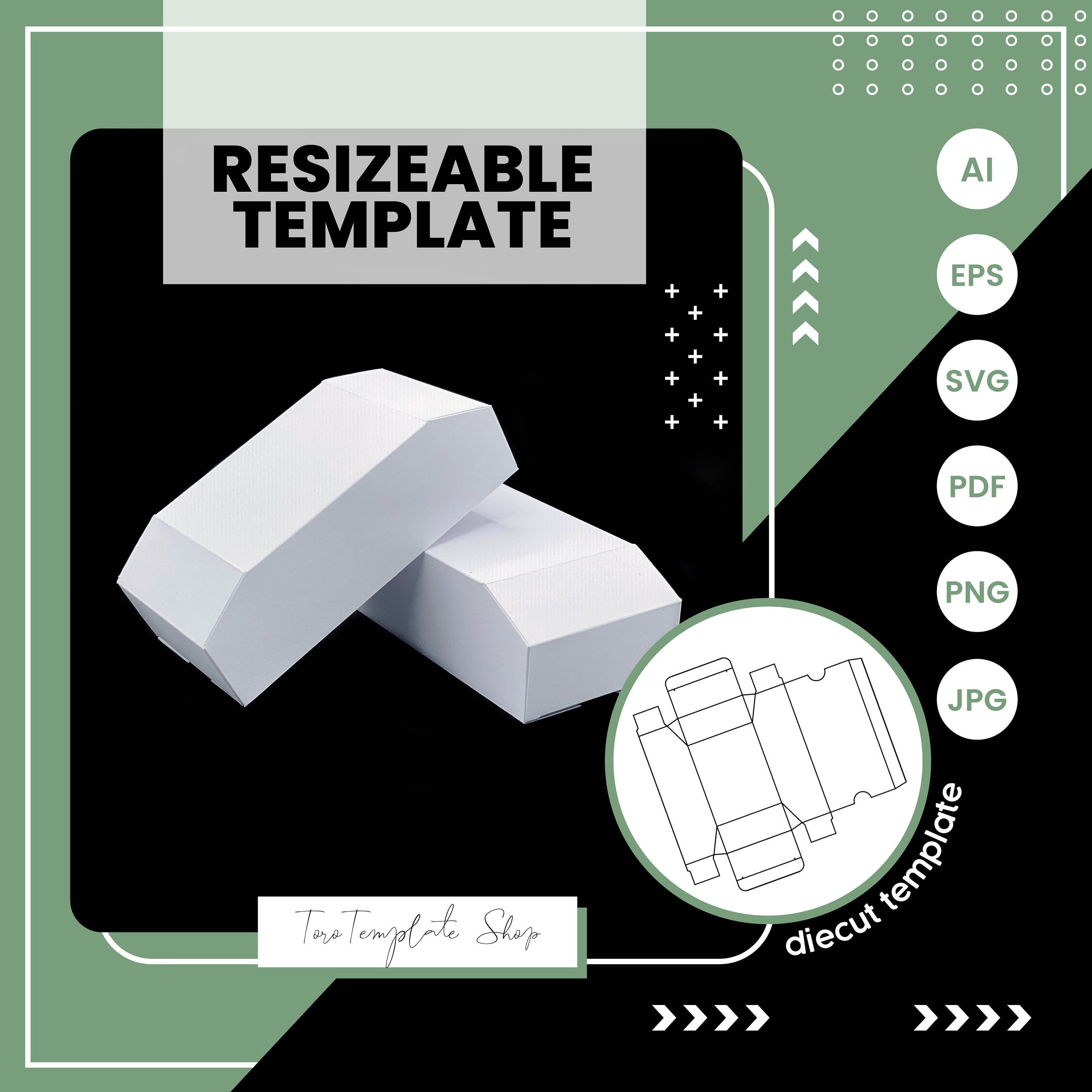 Chamfered Box Template Gift Box Template Candy Box Template - Etsy