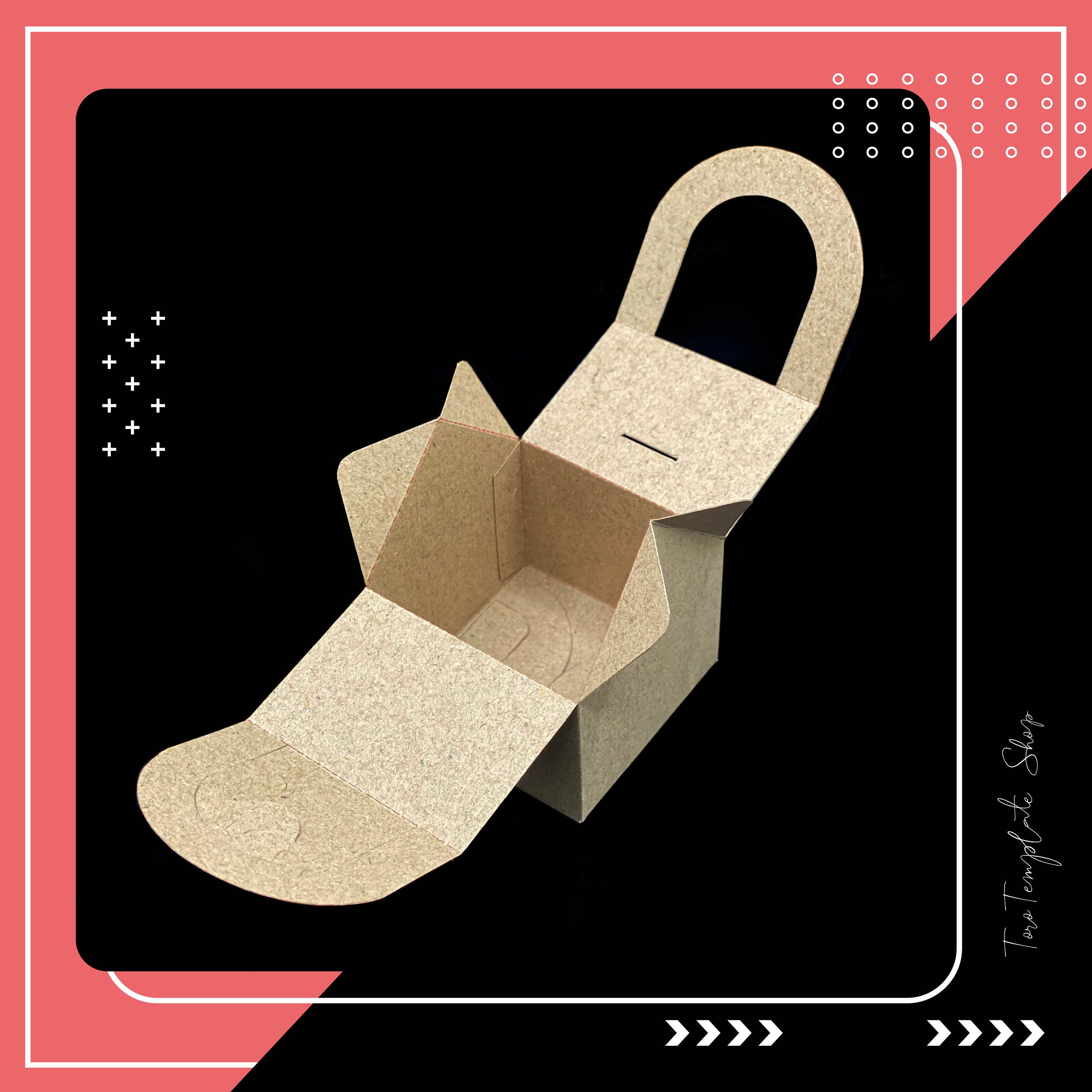 House Shape Box With Handle Template, Gift Box Template, Candy Box ...