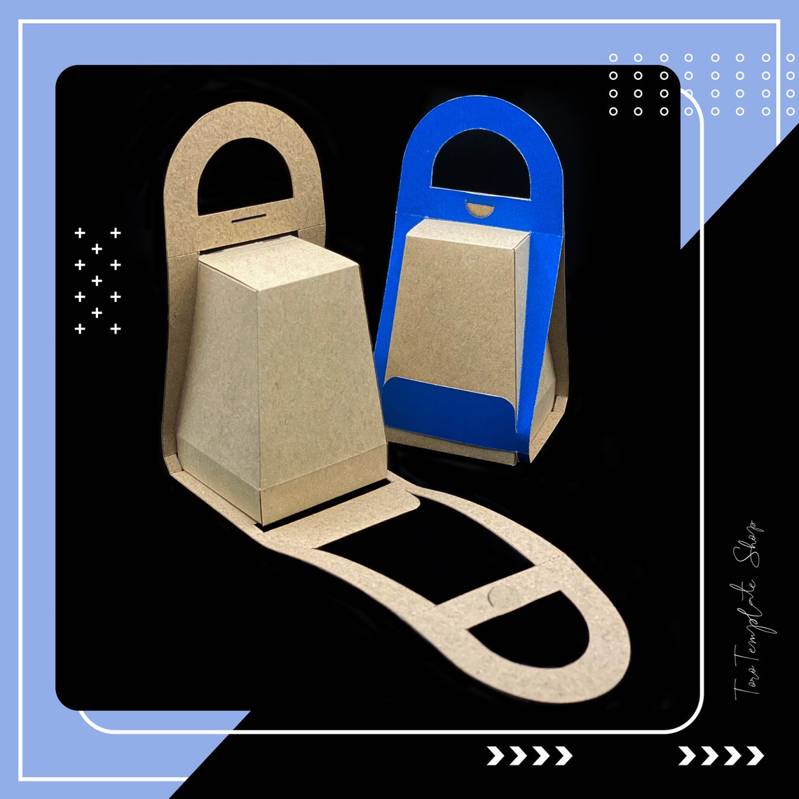 Box With Handle Template, Gift Box Template, Candy Box Template ...