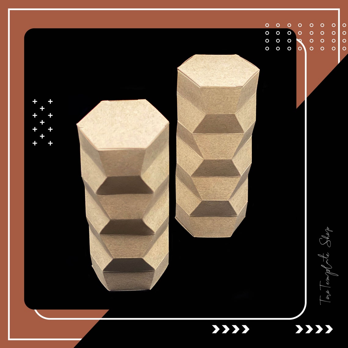 Hexagon Zigzag Box Template, Gift Box Template, Candy Box Template ...