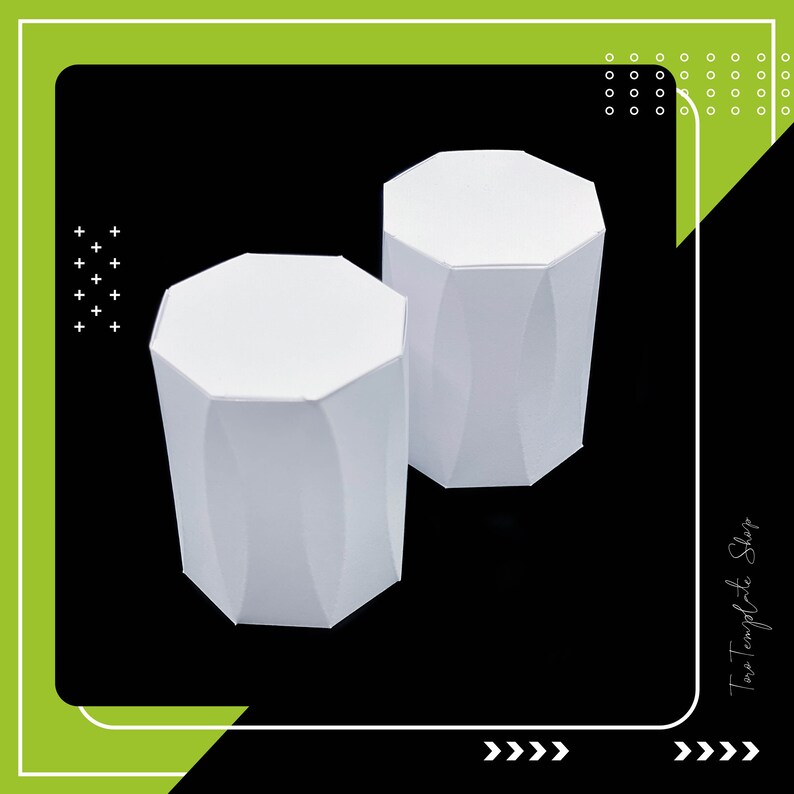 Octagon Box Template, Curved Angle Box Template, Gift Box Template ...