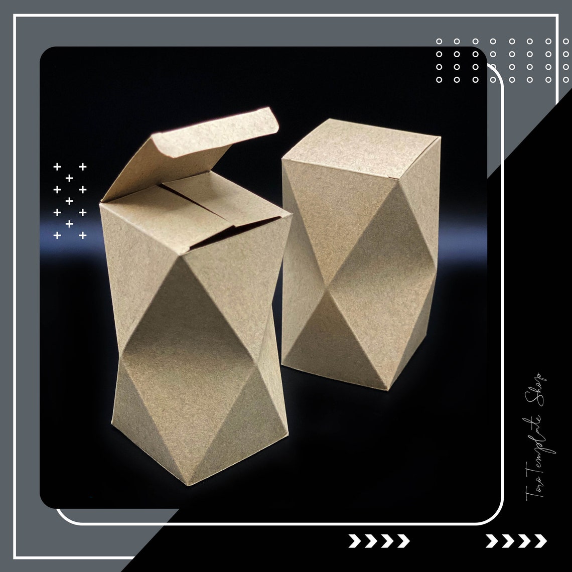 Crystal Shape Box Template, Cookies Box Template, Gift Box Template ...