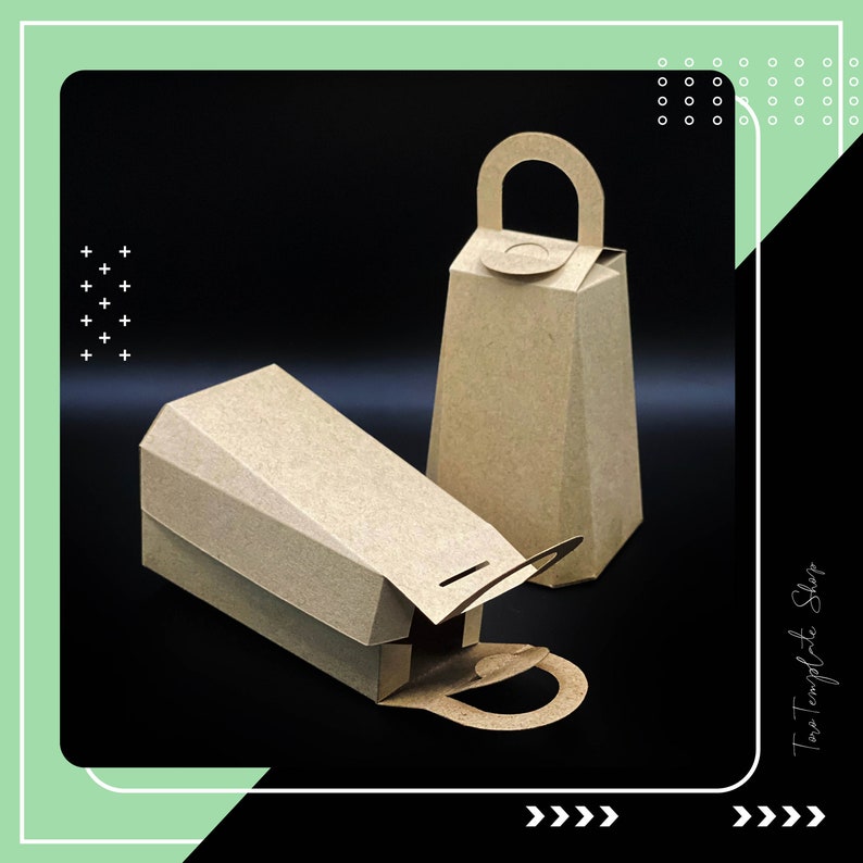 Box With Handle Template, Cookies Box Template, Gift Box Template ...