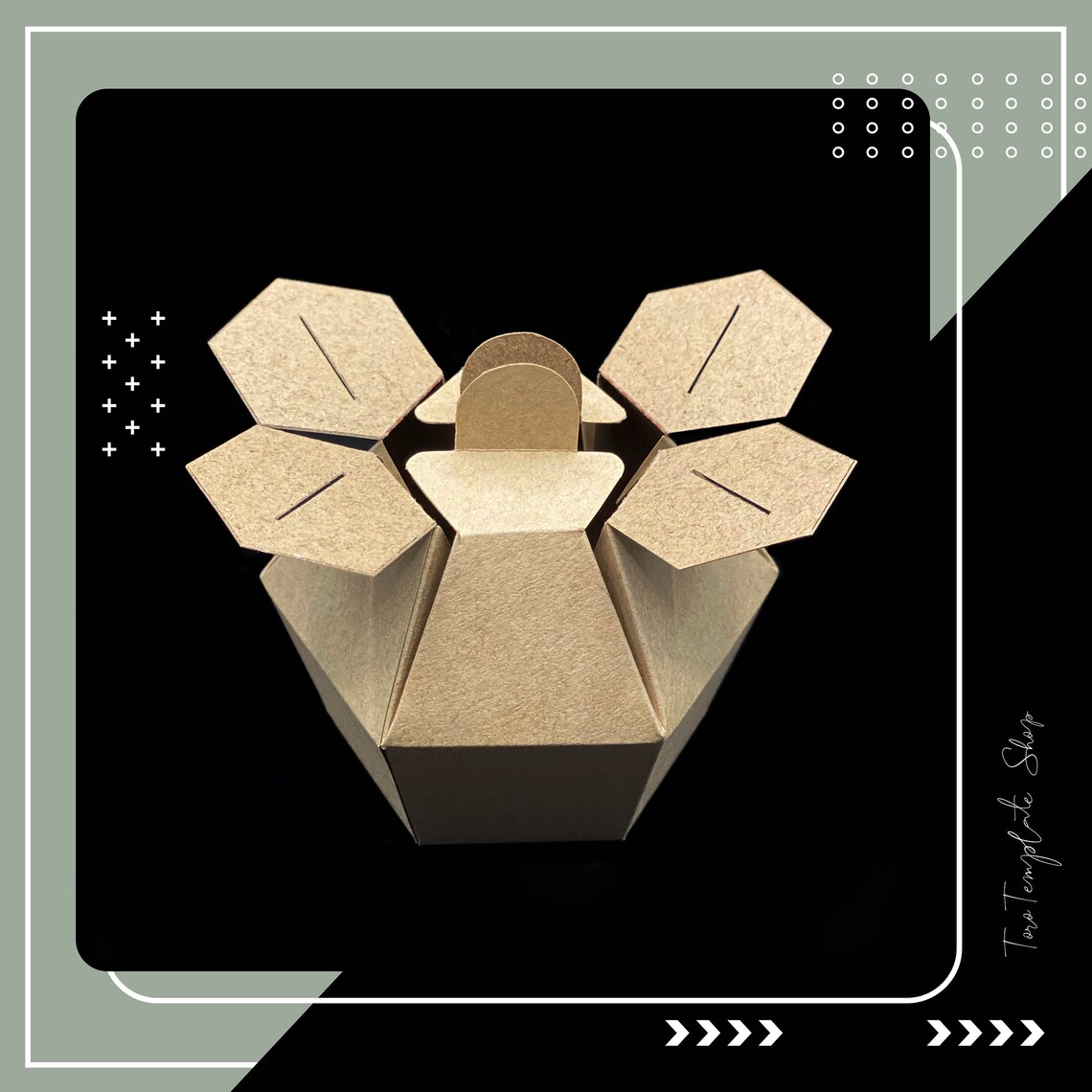 Hexagon Pagoda Box Template: Resizeable Gift/candy/jewelry Box (digital ...