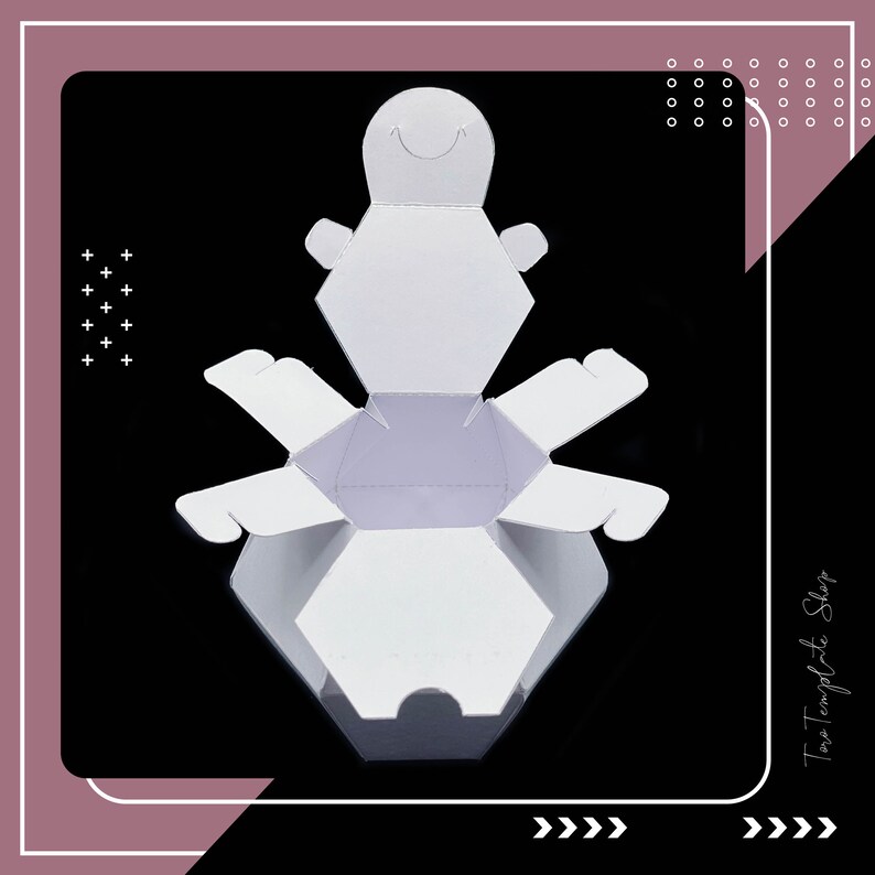 Hexagon Box Template, Gift Box Template, Candy Box Template, Crystal ...