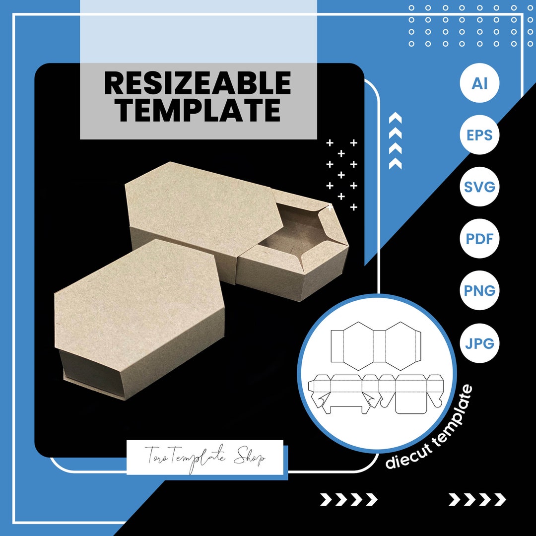 Hexagon Drawer Box Template, Gift Box Template, Candy Box Template ...
